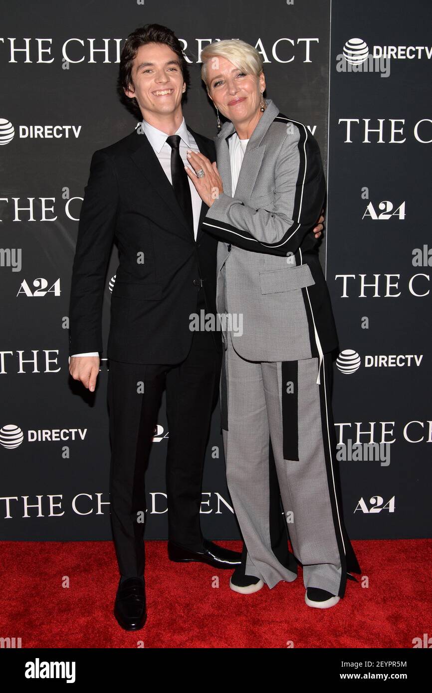 (L-R) Actors Fionn Whitehead and Emma Thompson attend the New York ...