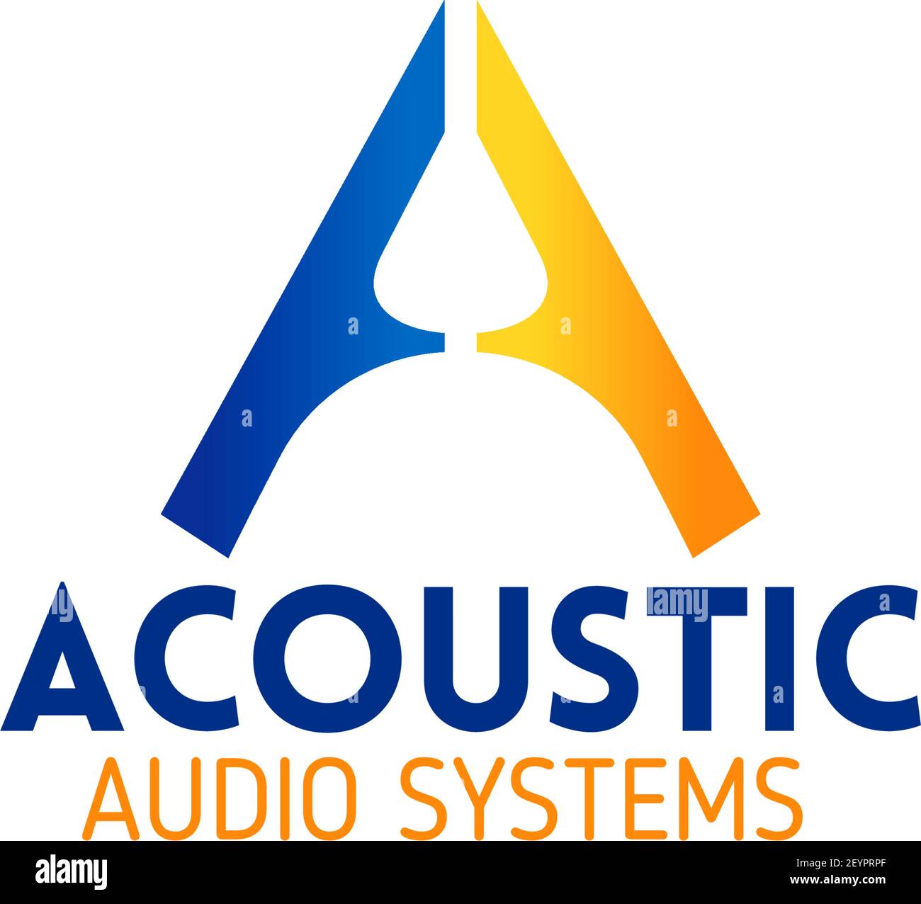 Acoustic audio system emblem for corporate identity template. Music and ...