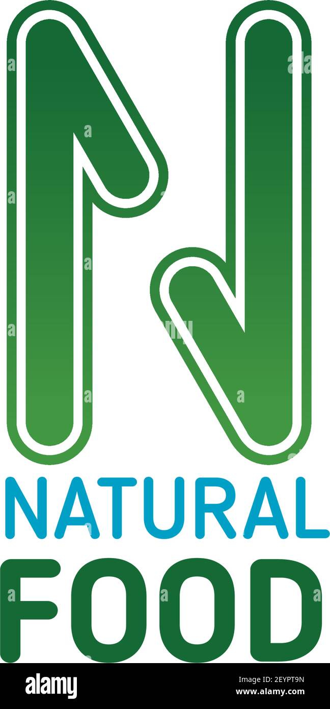 Natural food icon for healthy nutrition and organic product emblem ...