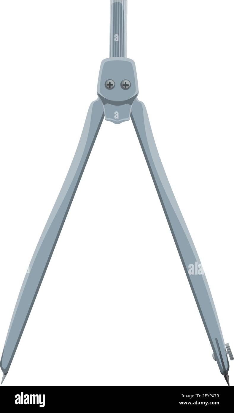 Bow compass vector isolated icon. College and university drawing ...