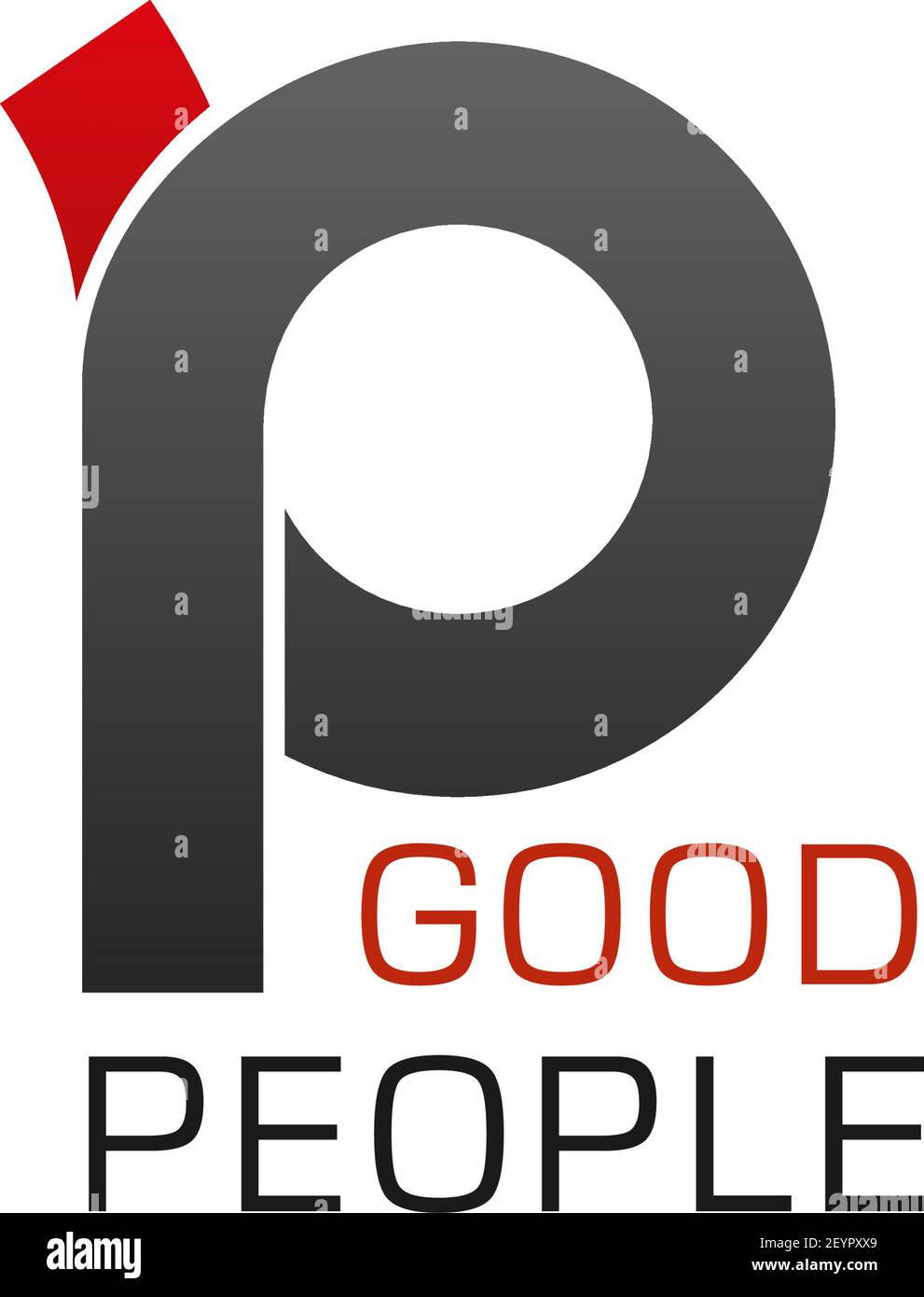 Good people P letter icon for advertising agency or marketing research ...
