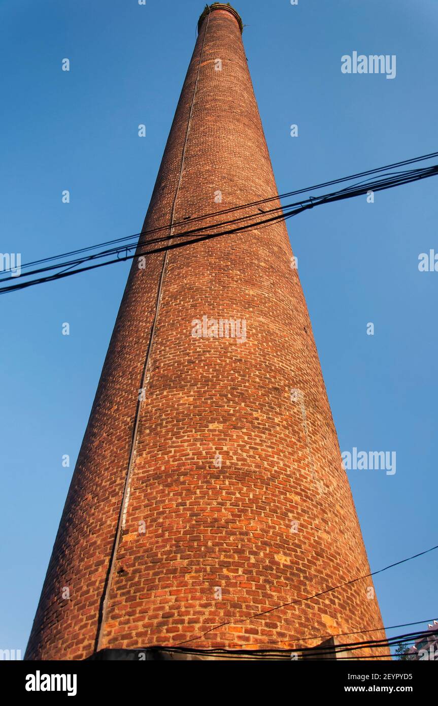 A red brick smokestack at converted factory to art space at M50 on ...