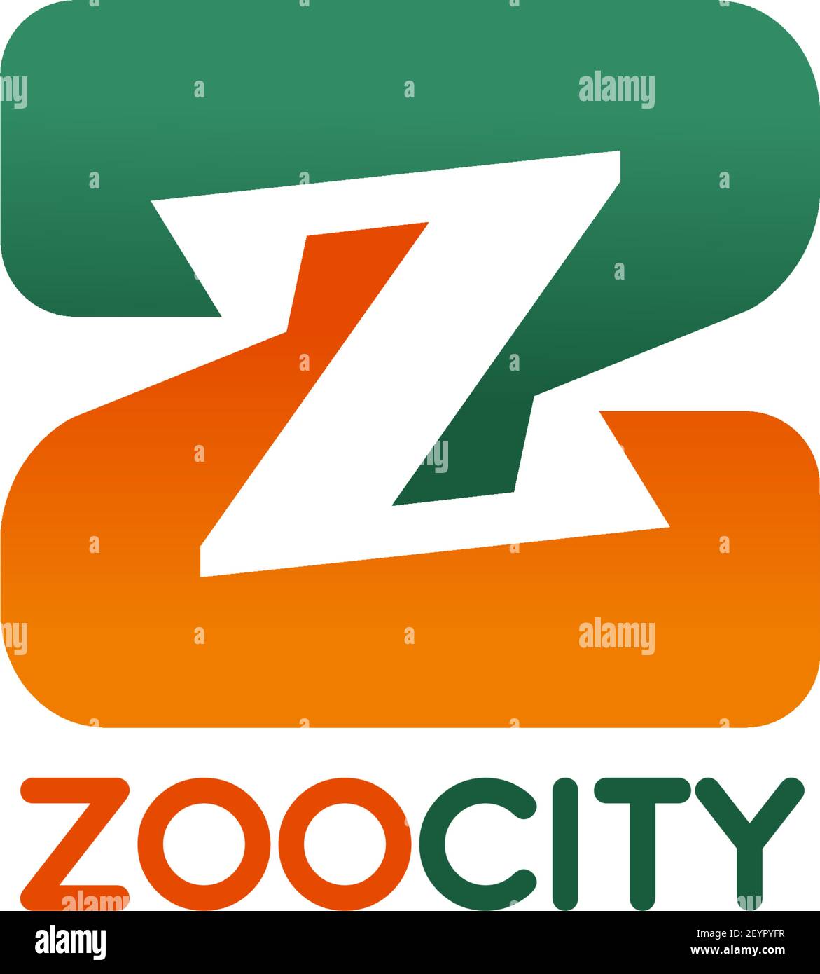 Zoo city letter Z icon for public animal park or pet store and ...