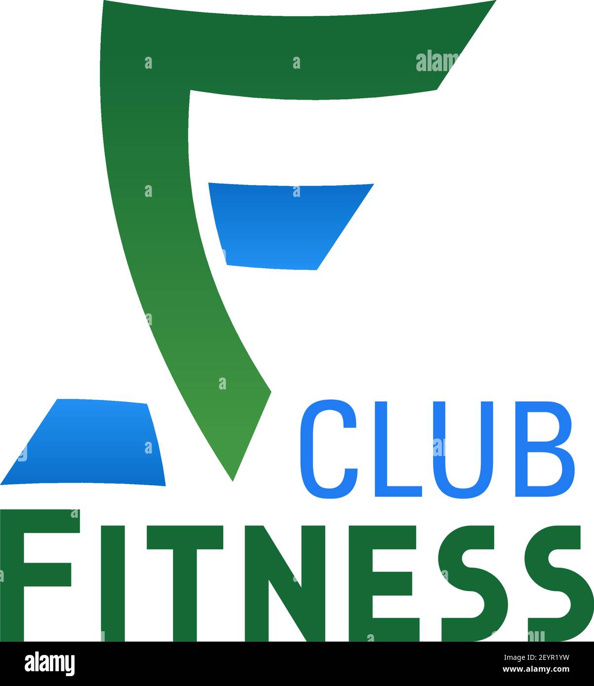 Fitness club or gym and sport center icon of letter F. Vector isolated ...