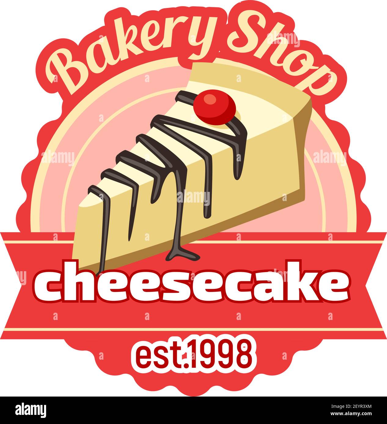 cheesecake dessert icon for bakery shop or pastry patisserie. Vector ...