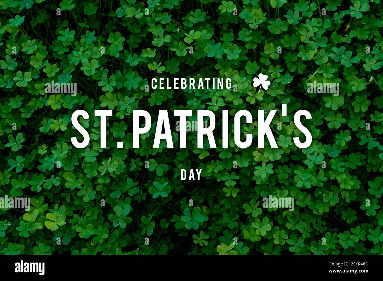 St. Patrick's Day green shamrock holiday background, card, poster or ...
