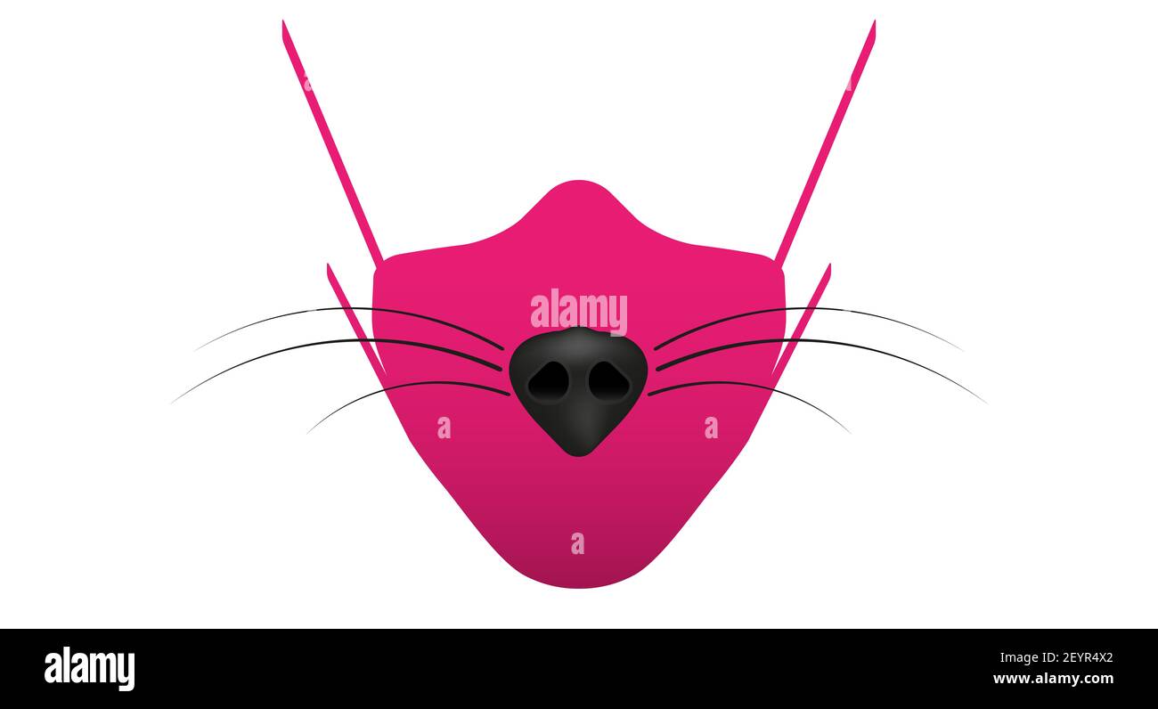 Female medical mask with fox nose and mustache. 3D cartoon illustration ...