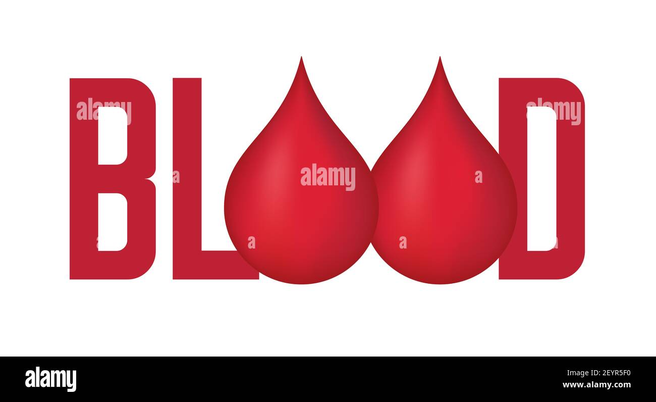 Blood. Lettering with droplets of blood. illustration Stock Photo - Alamy