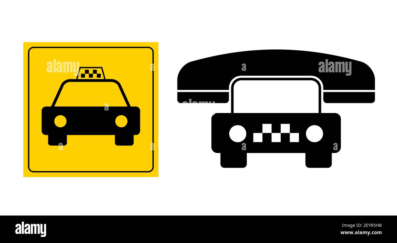 Street taxi sign. Call a taxi. Flat illustration isolated on white ...