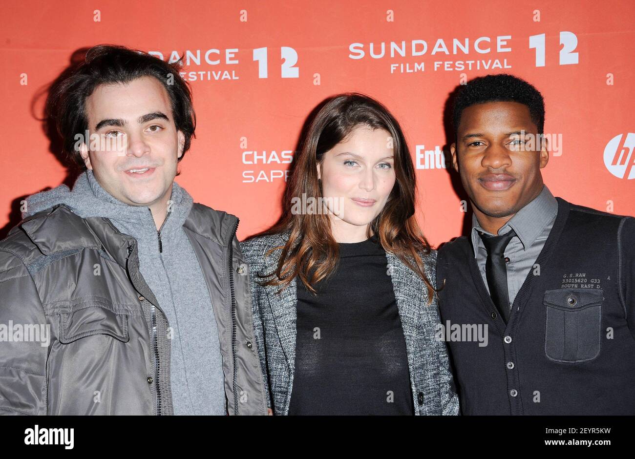 Nicholas Jarecki, Laetitia Casta and Nate Parker. 21 January 2012, Park ...