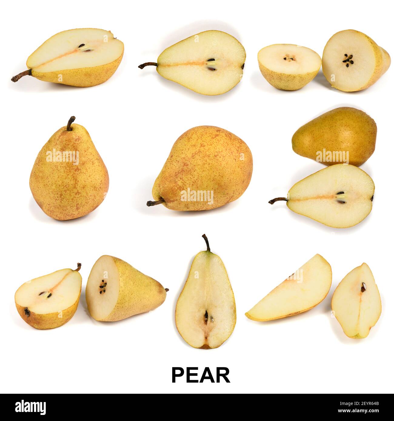 Creative layout made of Pears. Pears macro studio photo. High ...