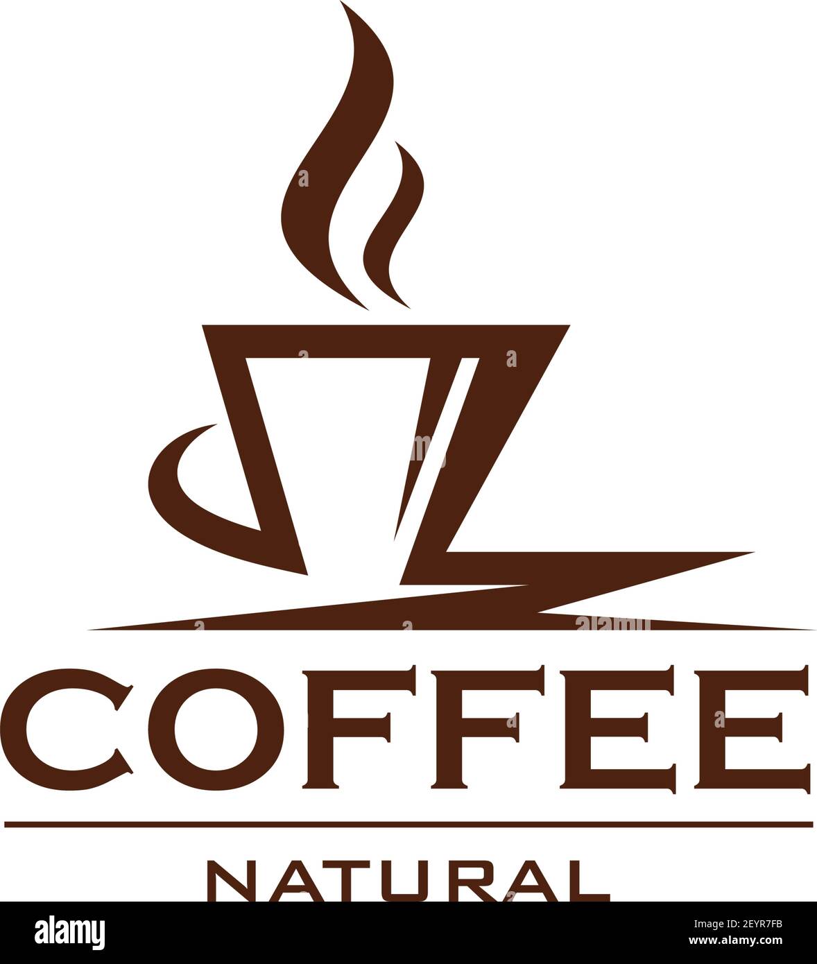 Coffee cup icon design for cafe or bar menu. Natural coffee design ...