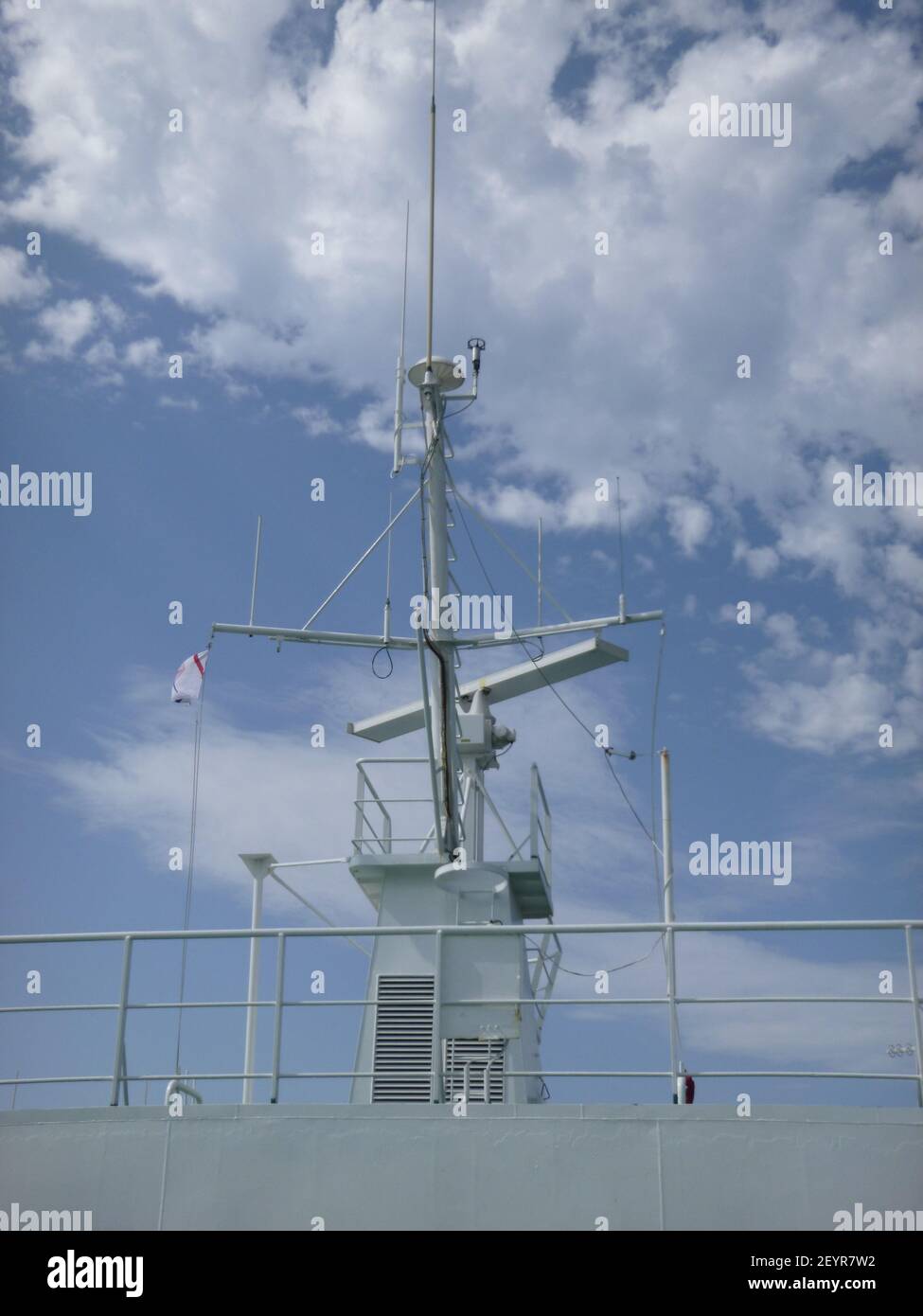 Radar system of a Mediterranian ferry between Split and Vis in Croatia ...