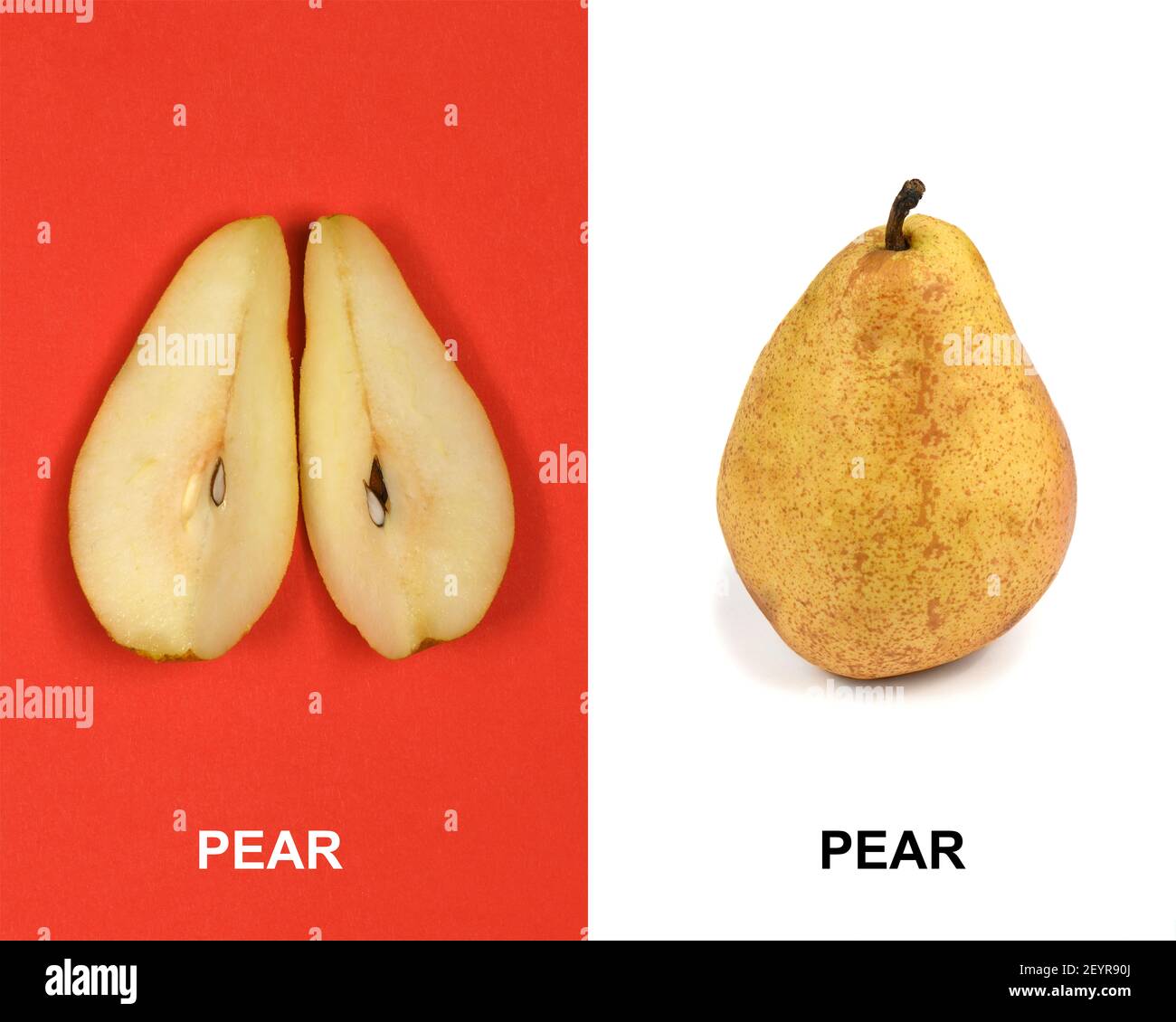 Creative layout made of Pears. Pears macro studio photo. High ...