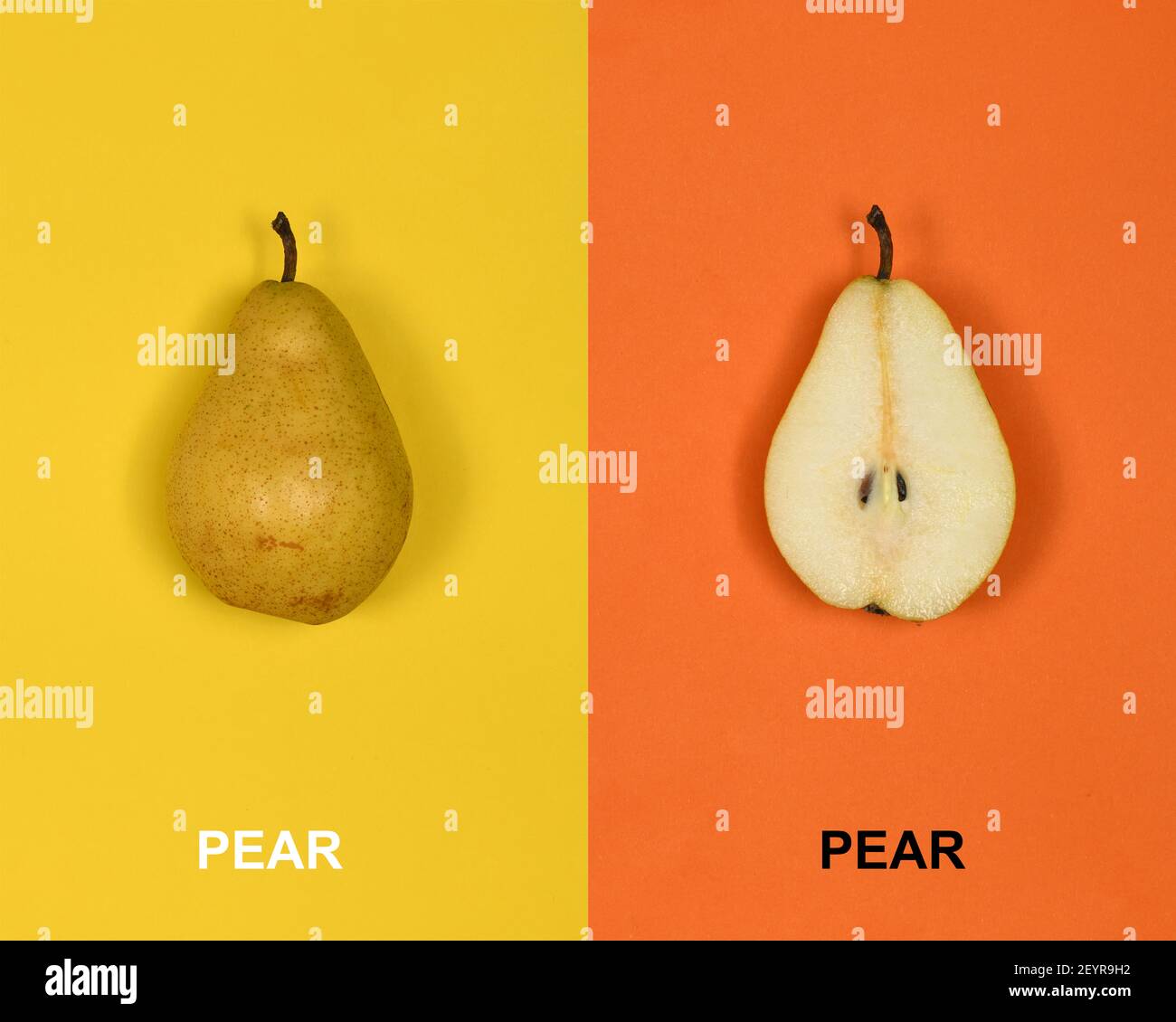 Creative layout made of Pears. Pears macro studio photo. High ...