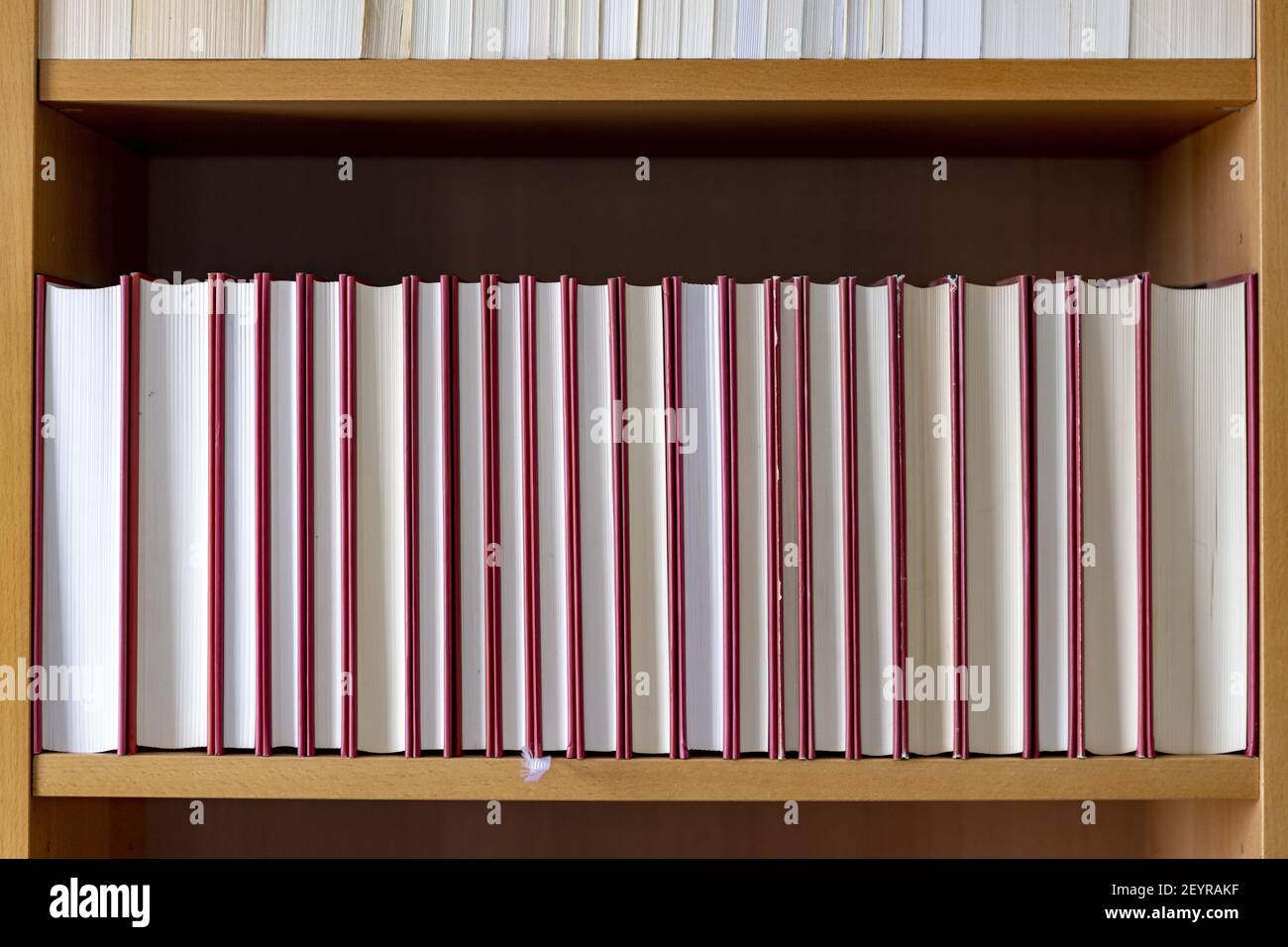 Bookshelf with hardcover bounded collection of luxury edition books ...