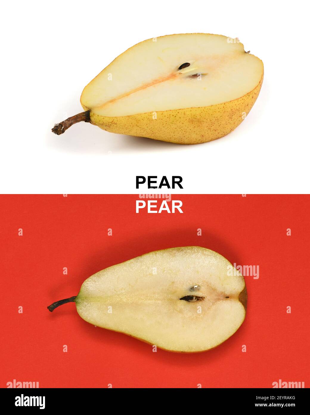 Creative layout made of Pears. Pears macro studio photo. High ...