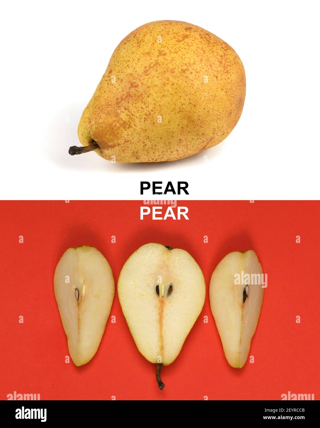 Creative layout made of Pears. Pears macro studio photo. High ...