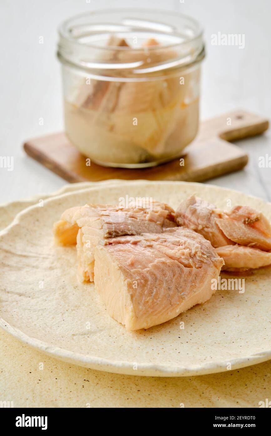 Closeup view canned trout hi-res stock photography and images - Alamy