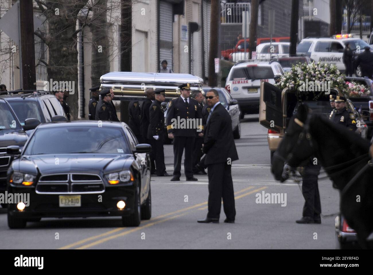 18 February 2012 - Newark - Whitney Houston's casket is transported to ...