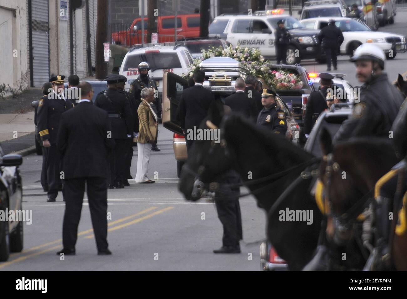 18 February 2012 - Newark - Whitney Houston's casket is transported to ...