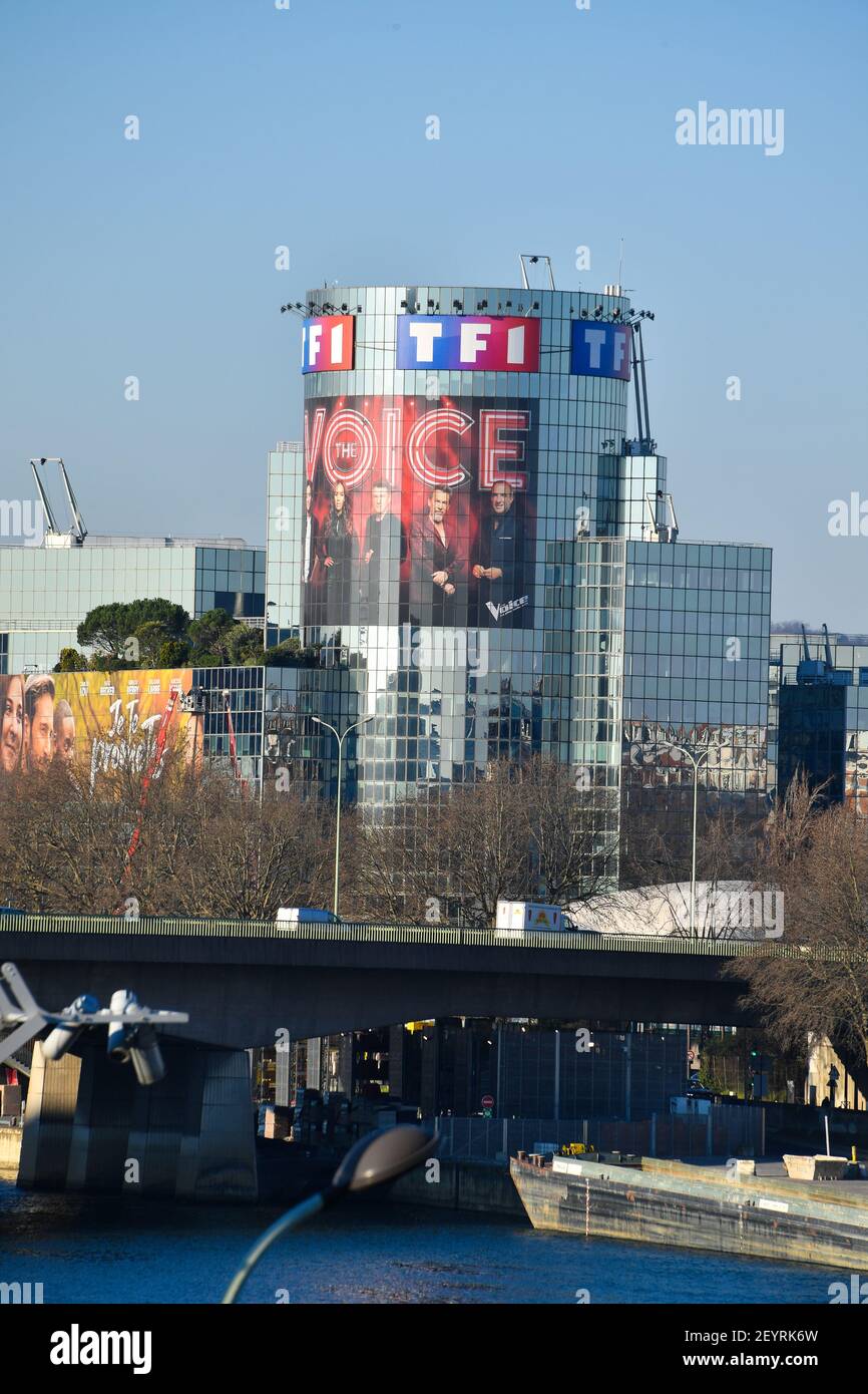 TF1 headquarters in Paris, France on March 6, 2021. (Photo by Lionel ...