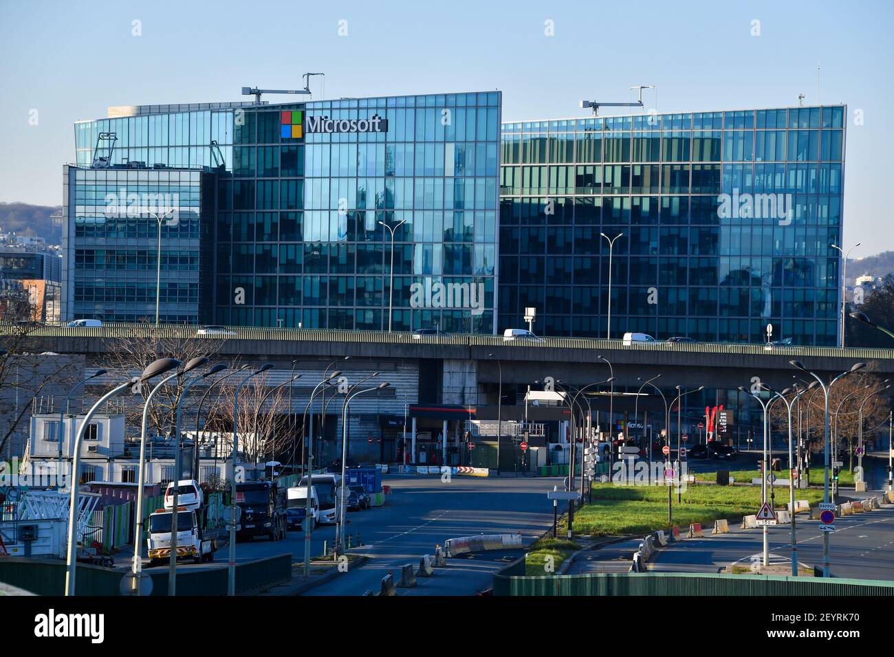 Microsoft headquarters in Paris, France on March 6, 2021. (Photo by ...