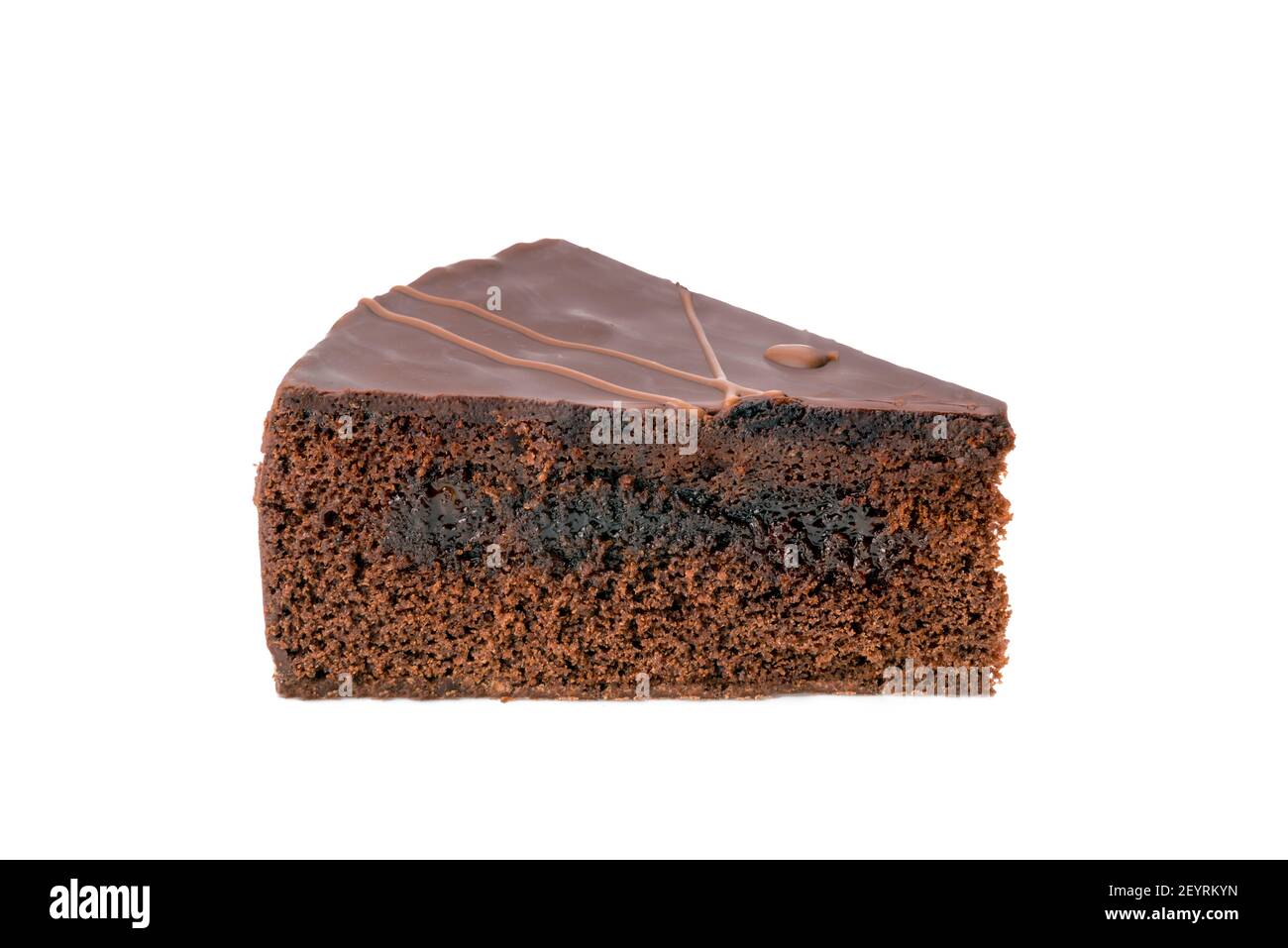 Sachertorte, traditional Austrian chocolate cake, slice isolated on ...