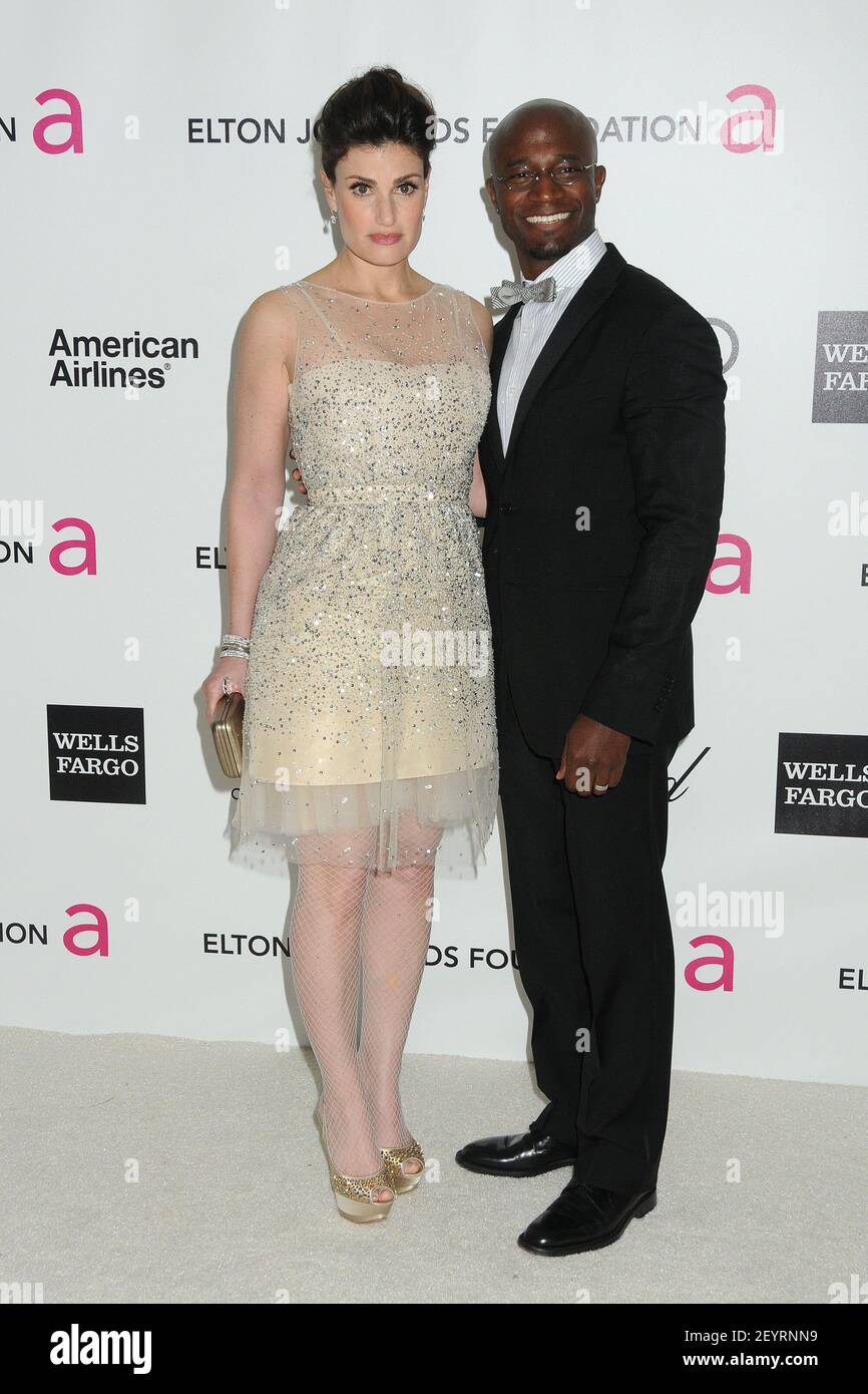 26 February 2012 - West Hollywood, California - Idina Menzel, Taye ...