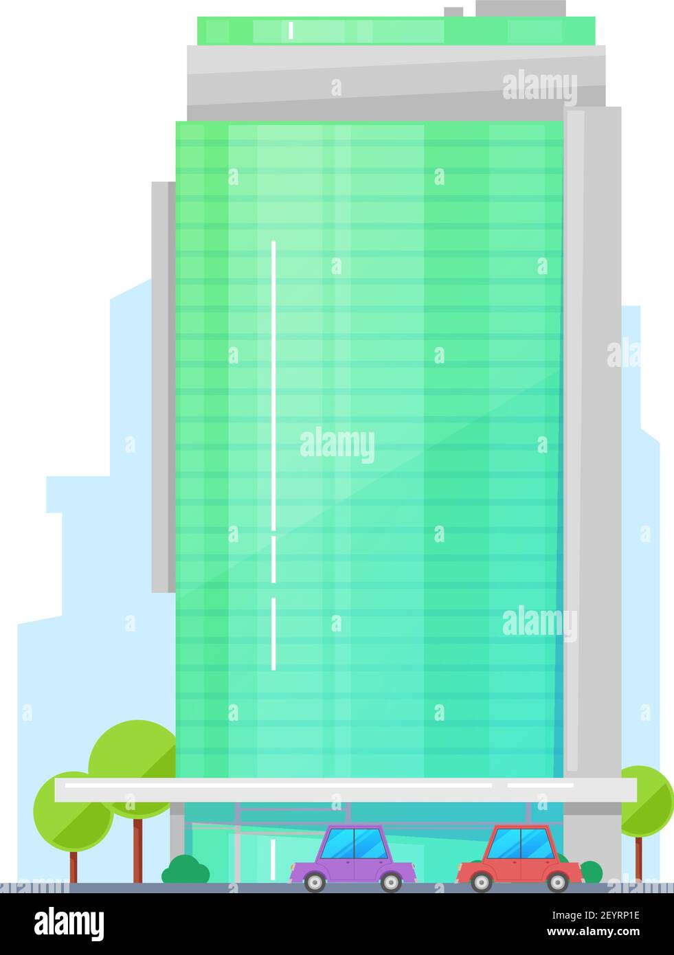 Modern multi storey construction isolated. Vector building with glass ...