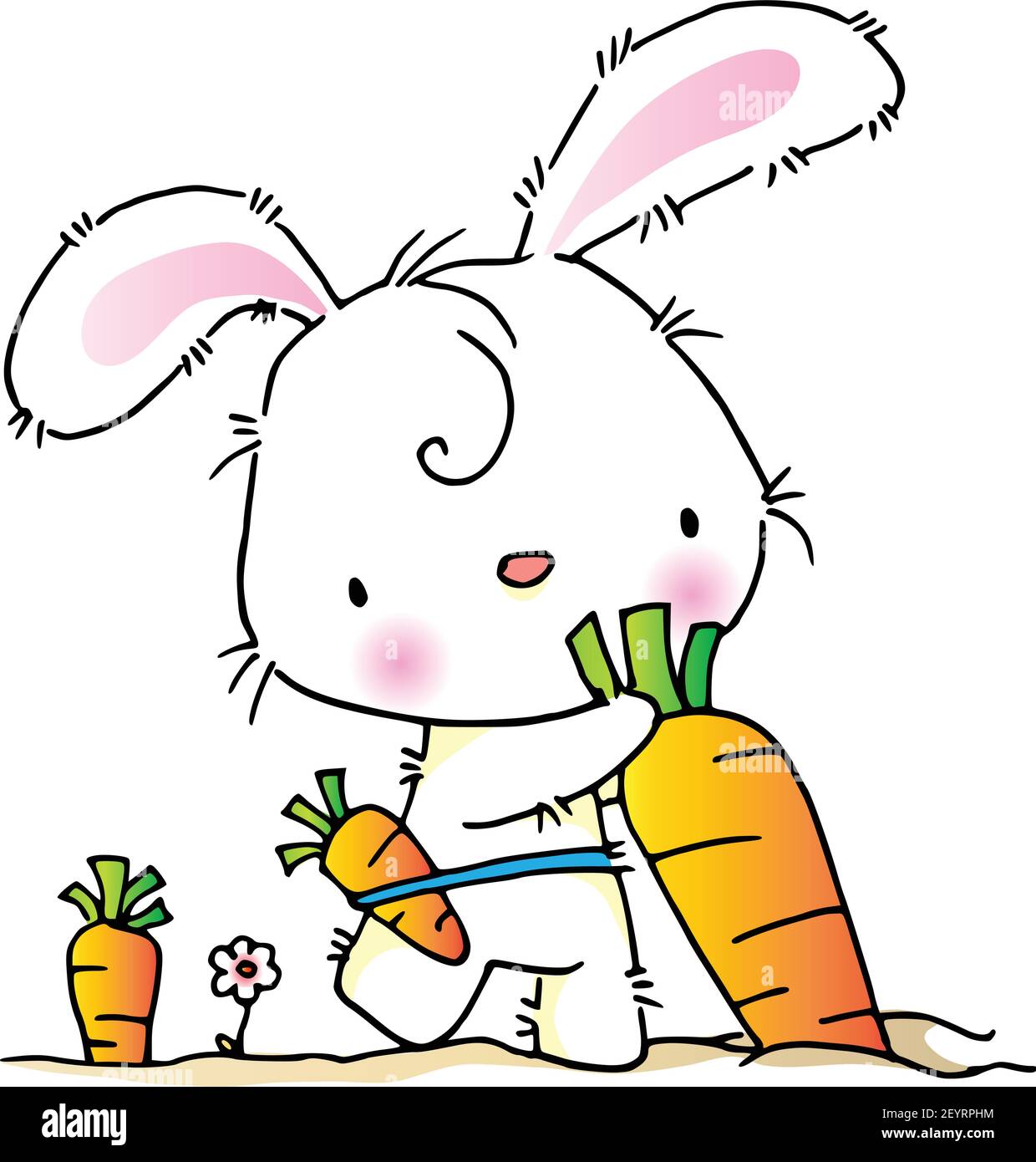 VECTOR CARTOON RABBIT EAT CARROT Stock Vector Image & Art - Alamy