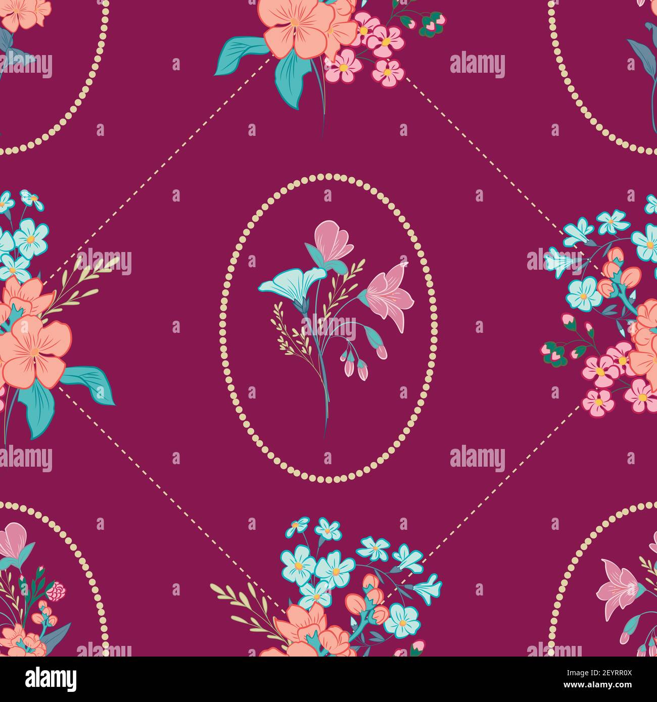 Classic wallpaper vintage flower pattern background Stock Vector Image ...