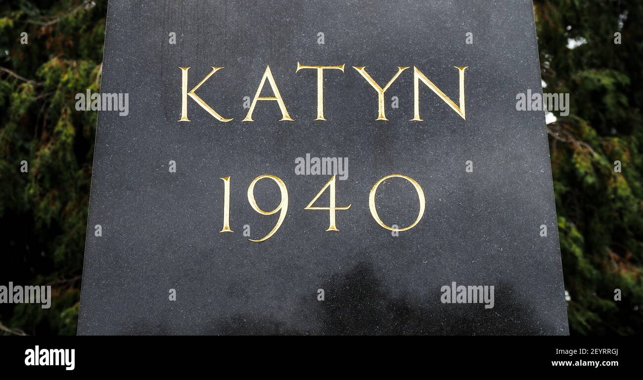 Katyn Memorial, London Stock Photo - Alamy