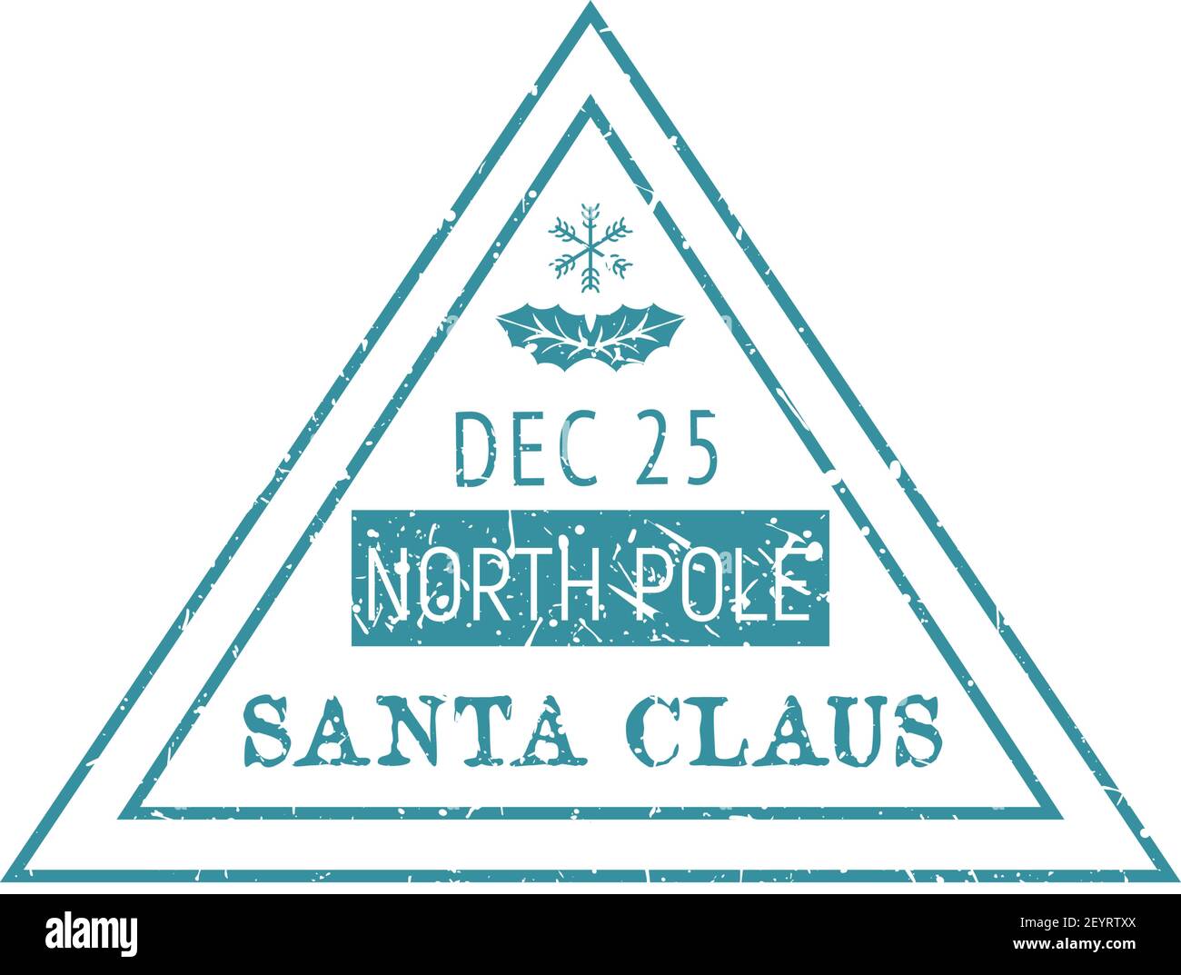 Post mark, isolated north pole sign, Santa Claus mail. Vector ...