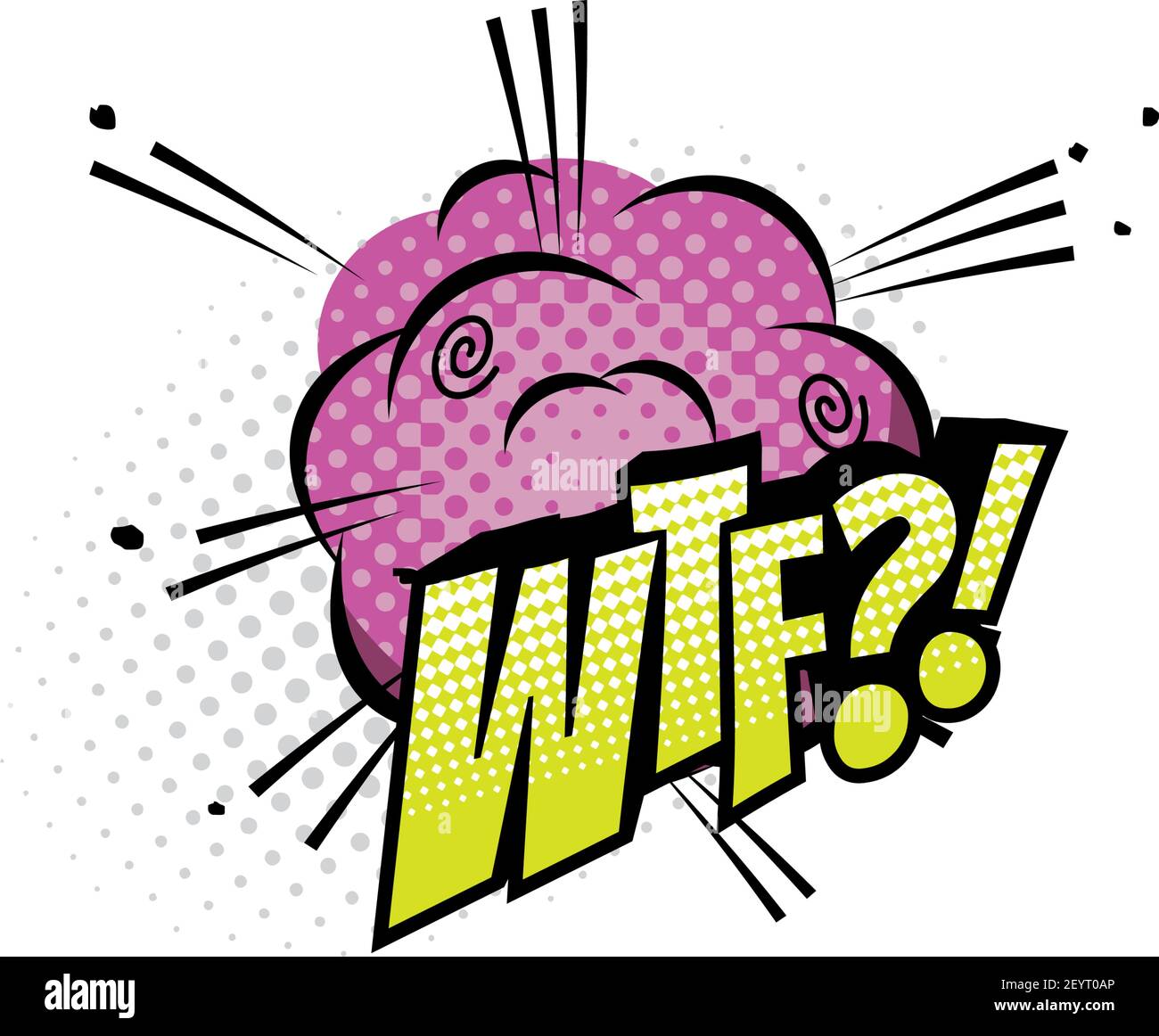 Sound blast, WTF bubble chat, comic book cartoon icon. Vector WTF ...