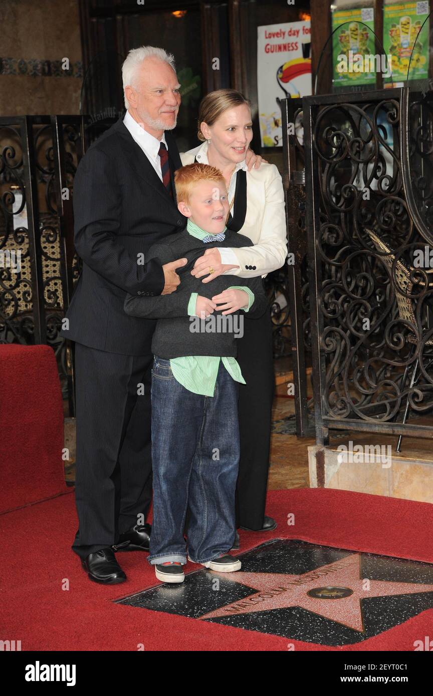 Malcolm McDowell and Kelly McDowell with son Beckett McDowell. 16 March ...