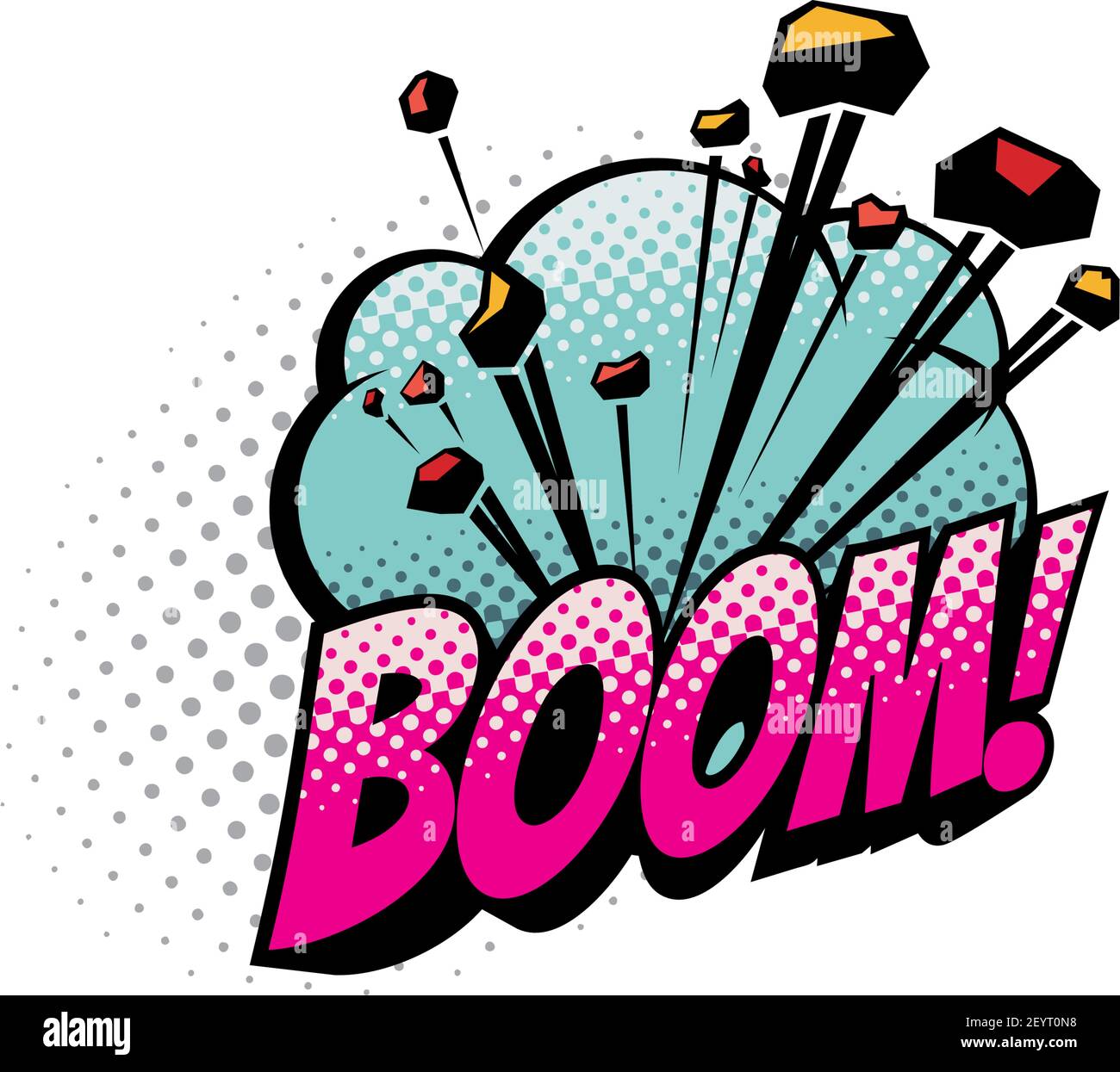 Comic sound blast, bubble chat cartoon icon. Vector Boom sound blast ...