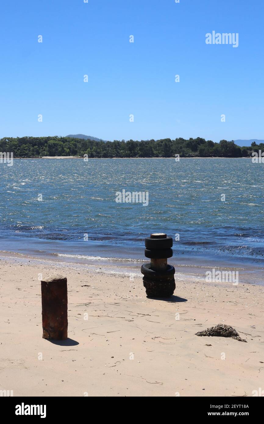A vertical shot of Culburra Beach, South Coast in Australia during the ...