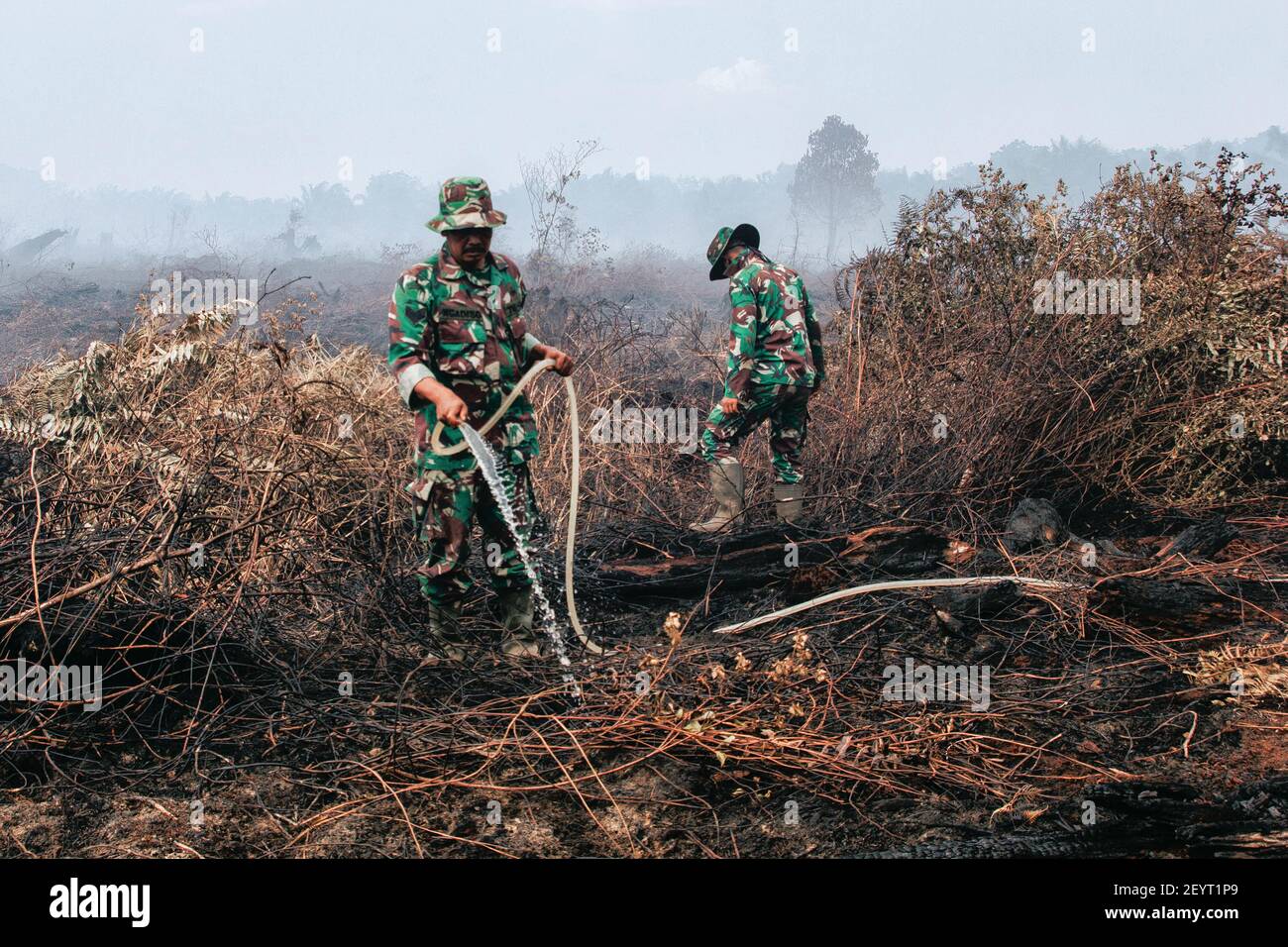 The fires extinguisher effort involved personel from BPBD Aceh Barat ...