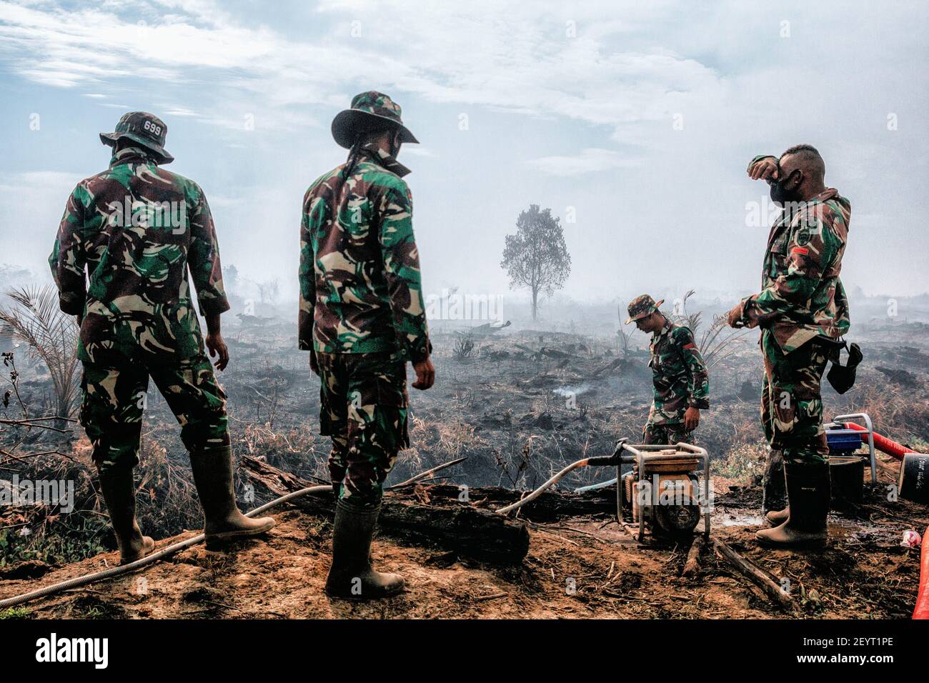 The fires extinguisher effort involved personel from BPBD Aceh Barat ...