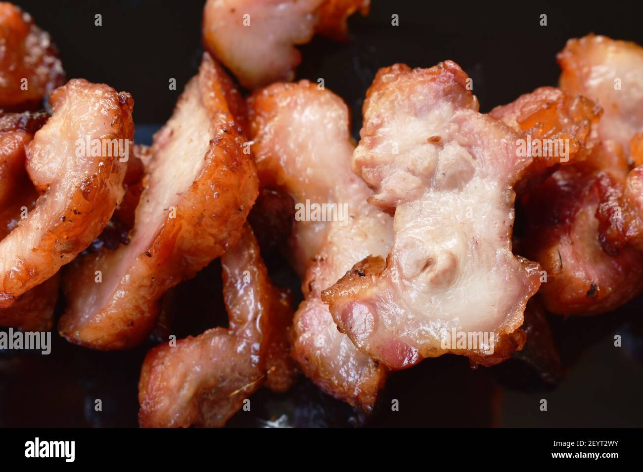 grilled pork neck slice on plate dipping spicy sauce Stock Photo - Alamy