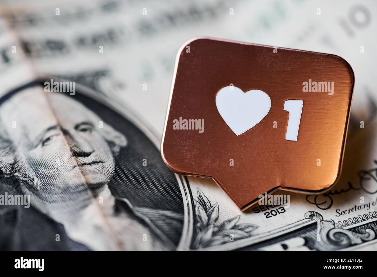 Like heart symbol on dollar. Like sign button, symbol with heart and ...