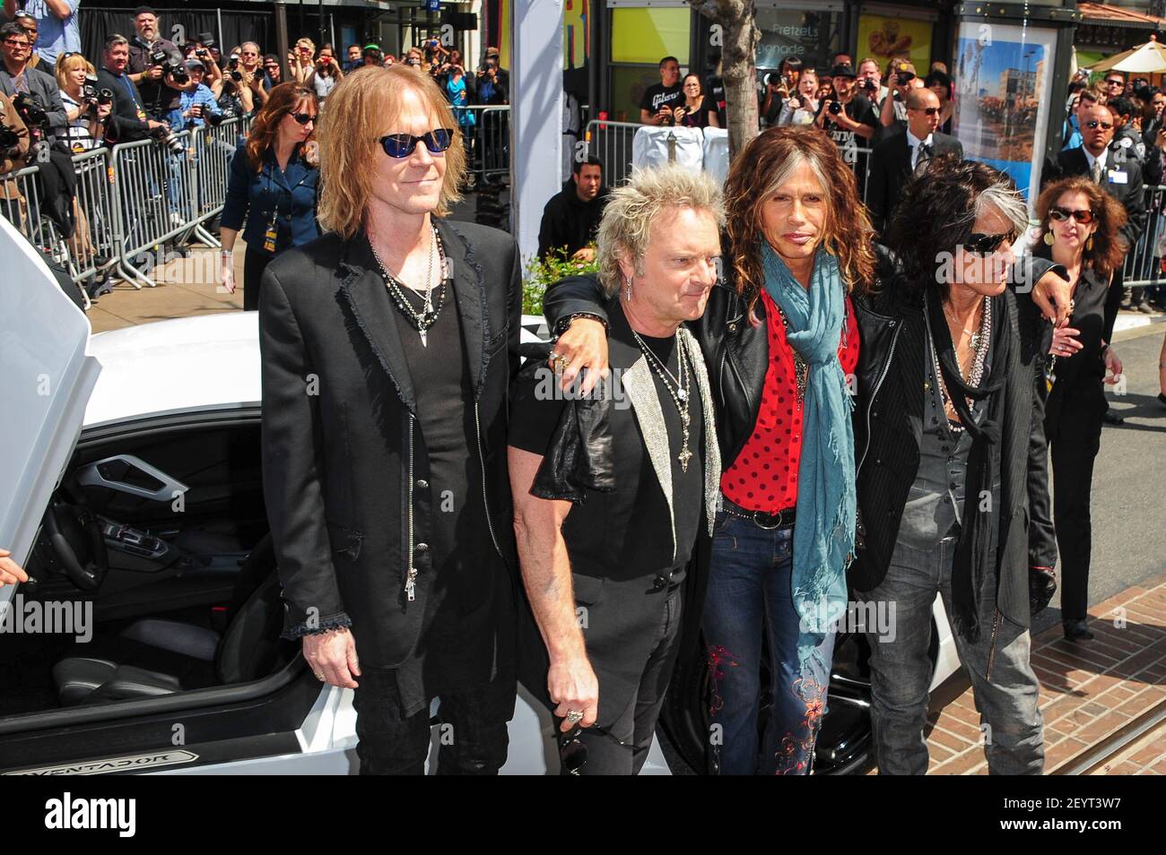 Tom Hamilton, Joey Kramer, Steven Tyler and Joe Perry. 28 March 2012 ...