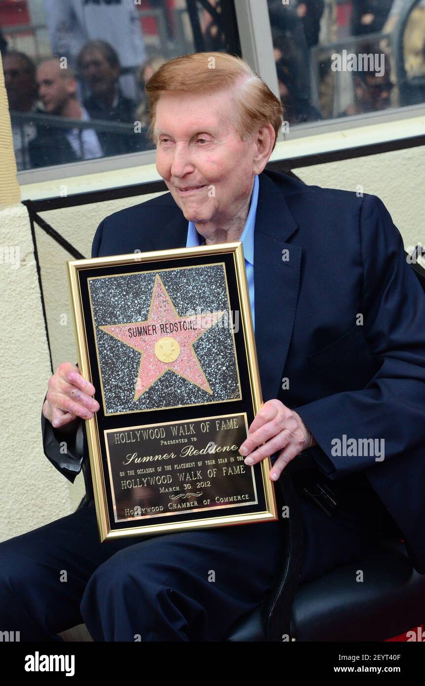 Sumner Redstone. 30 March 2012, Hollywood, California. Sumner Redstone ...