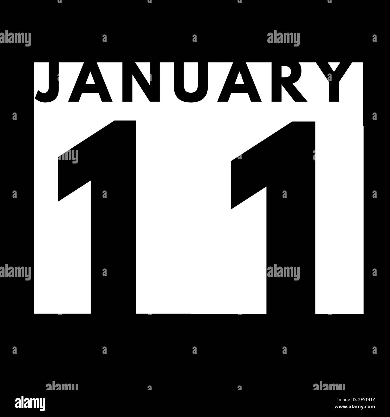 January 11 . flat modern daily calendar icon .date ,day, month ...