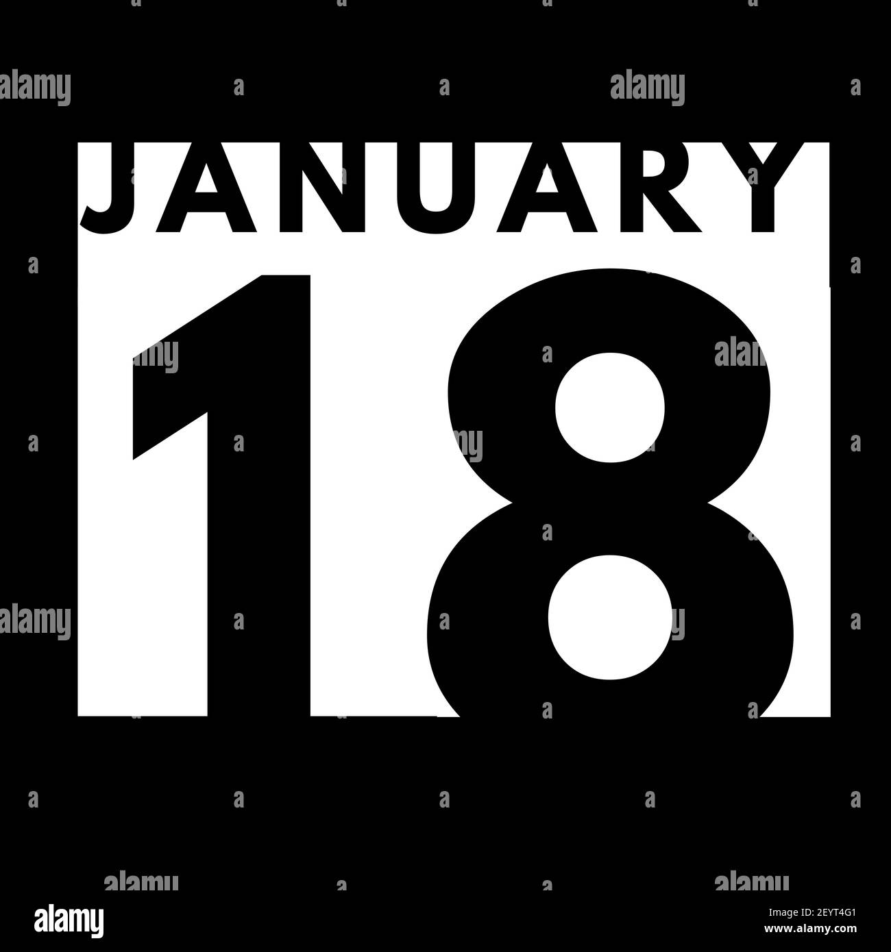 January 18 . flat modern daily calendar icon .date ,day, month ...