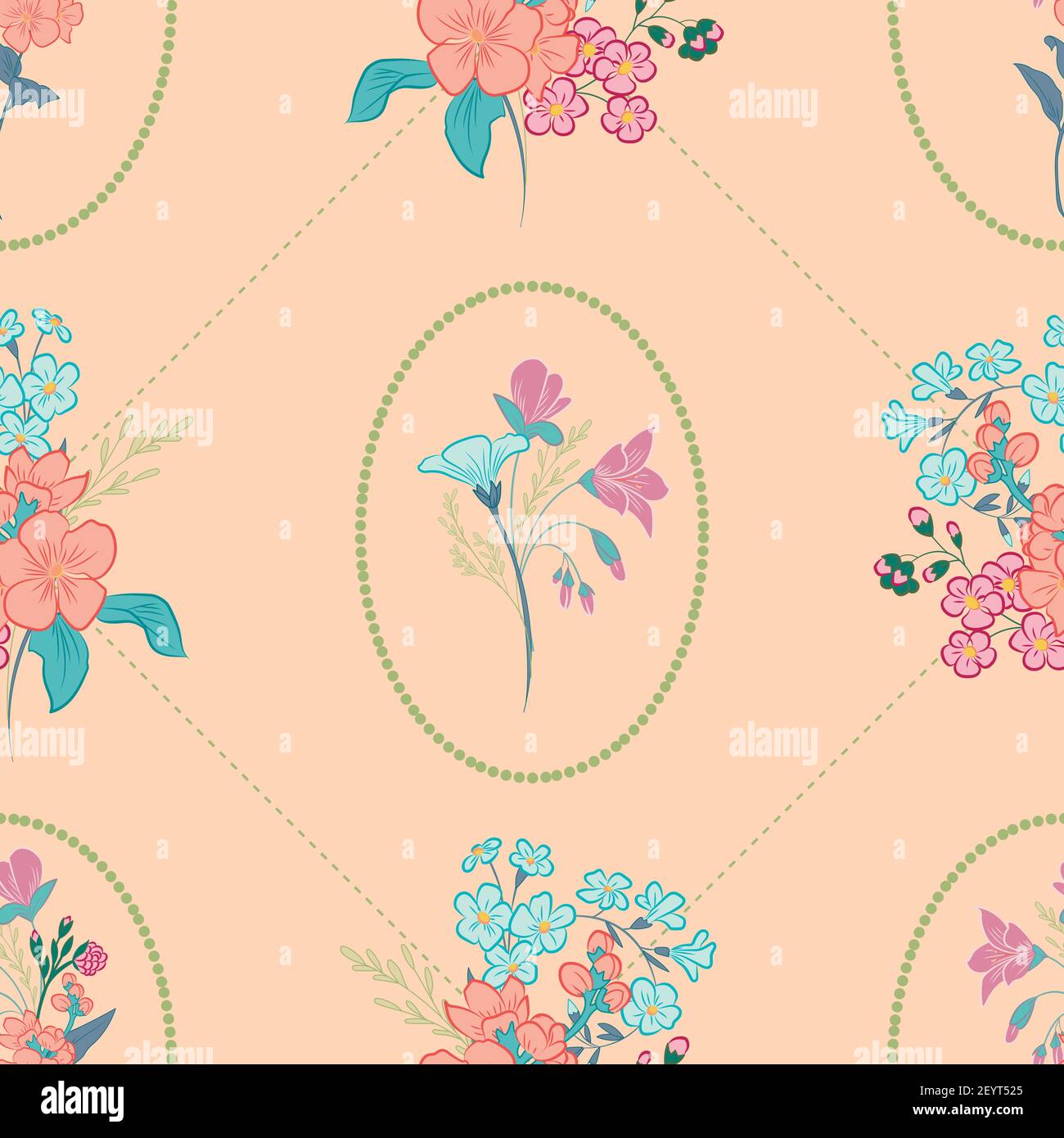 Classic wallpaper vintage flower pattern background Stock Vector Image ...