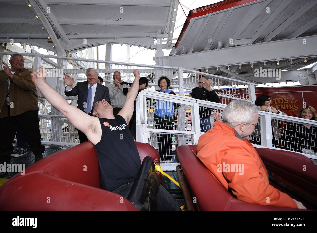 01 April 2012 - New York - Erik Knapp, a.k.a. Mr. Cyclone, puts his ...