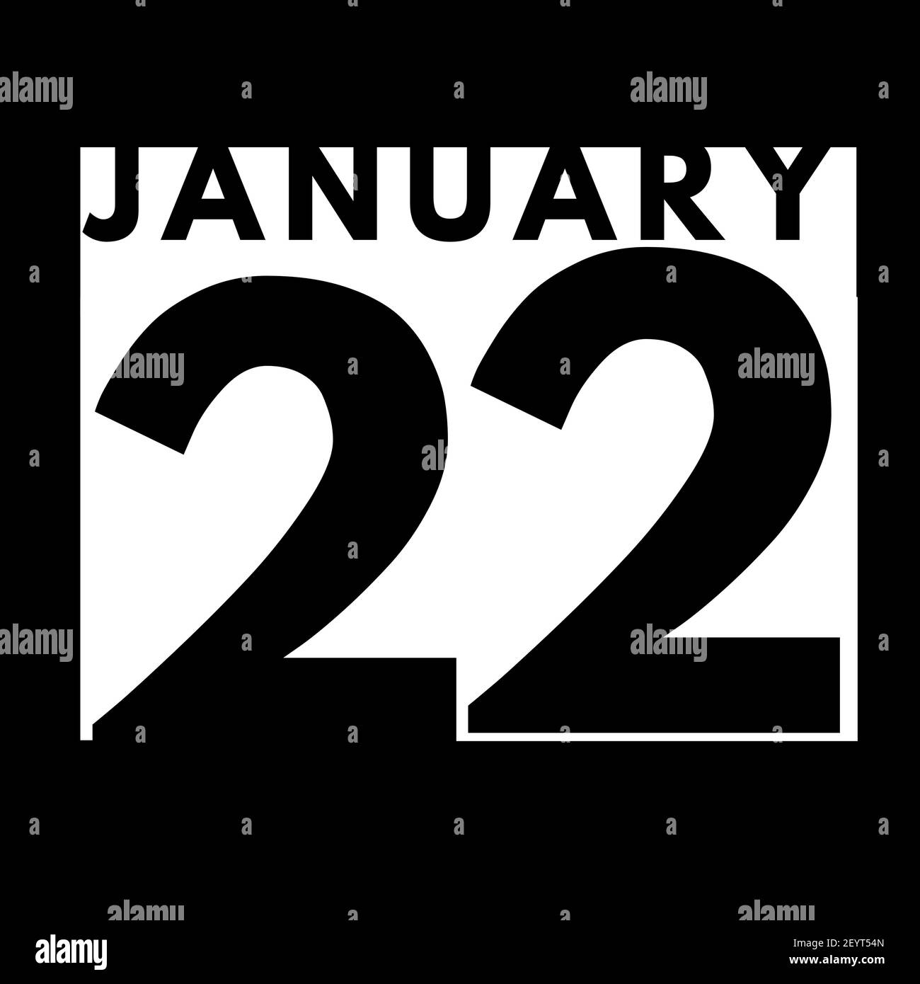 January 22 . flat modern daily calendar icon .date ,day, month ...
