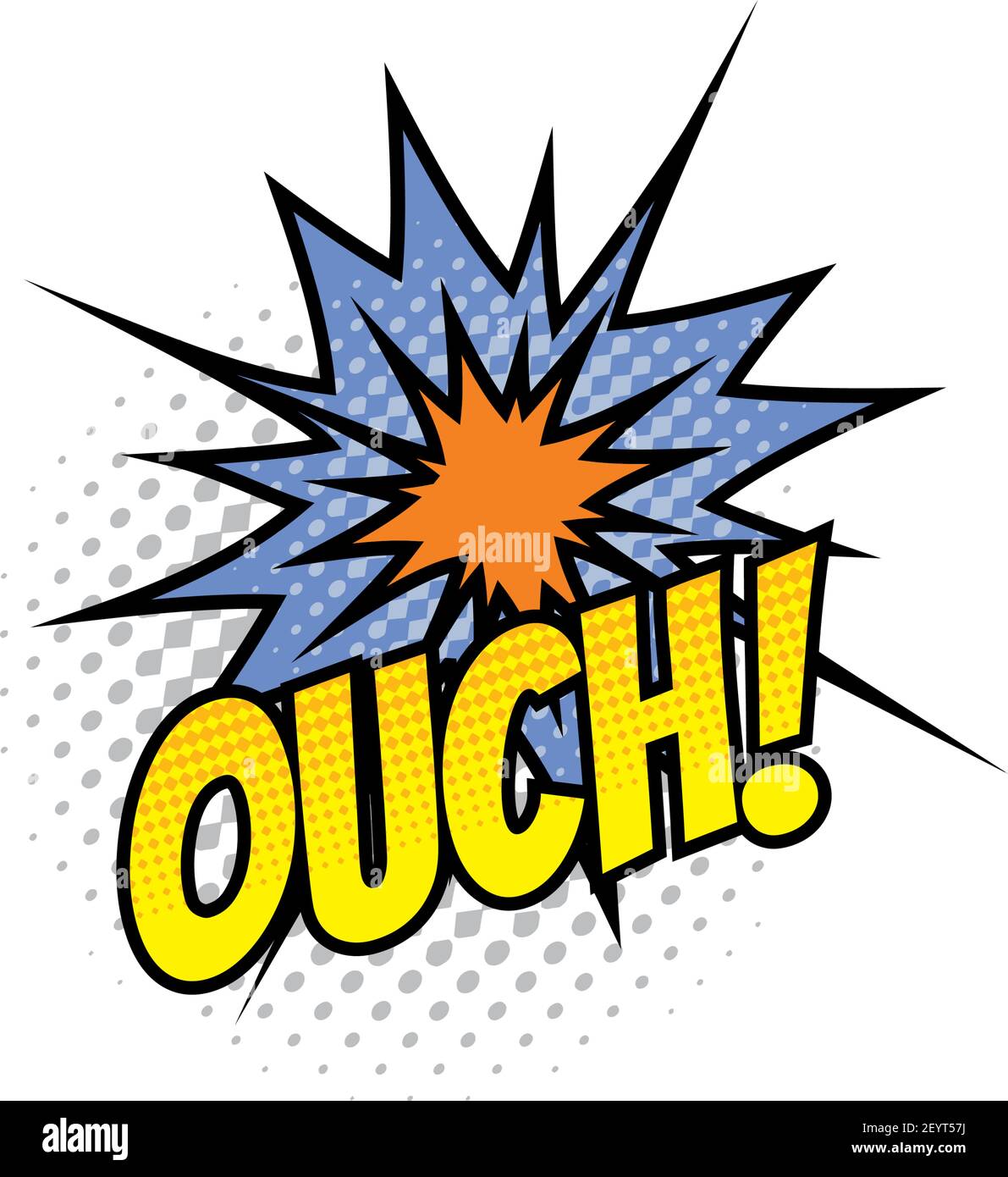Comic sound blast, pop bubble chat cartoon icon. Vector Ouch sound ...